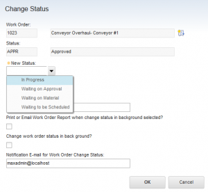 MaximoDev - How to restrict allowed status changes for workorders
