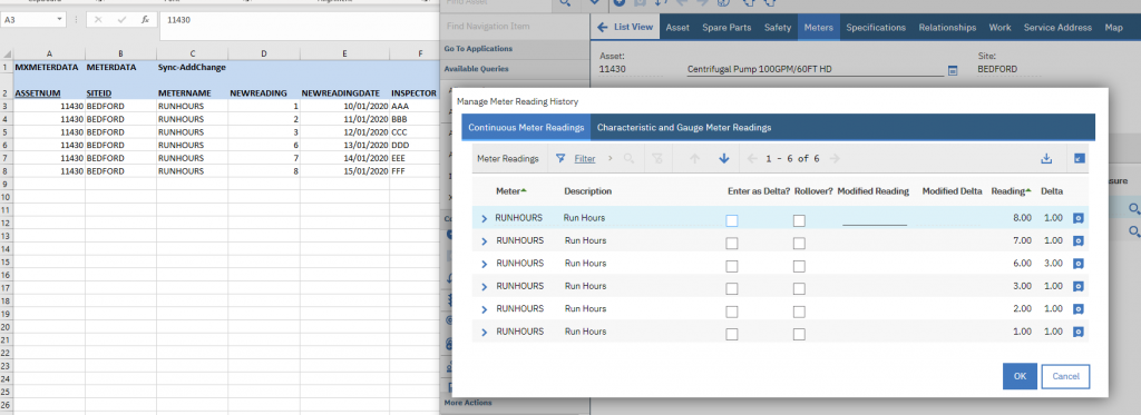 MaximoDev - meter readings