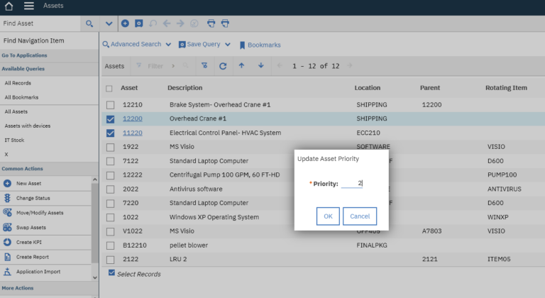 MaximoDev - Maximo bulk update from List view