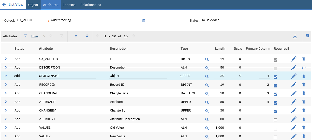 MaximoDev - Improved record change tracking using Audit feature
